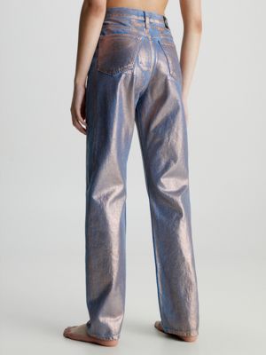 High Rise Straight Metallic Jeans da Calvin Klein® | J20J2222051A4