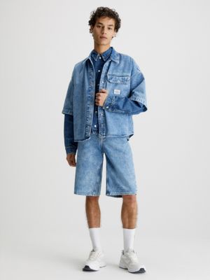 Oversized Short Sleeve Denim Shirt Calvin Klein® J30j3227751a4